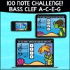 Bass Clef Space Notes BOOM™ Cards 100 Note Challenge - Piano Lessons ...