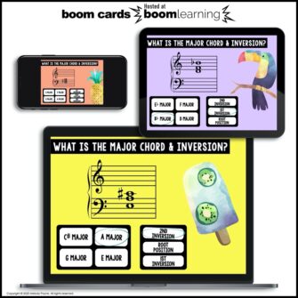 Music BOOM™ Cards - Minor Chords - Root, 1st, 2nd Inversions on the ...