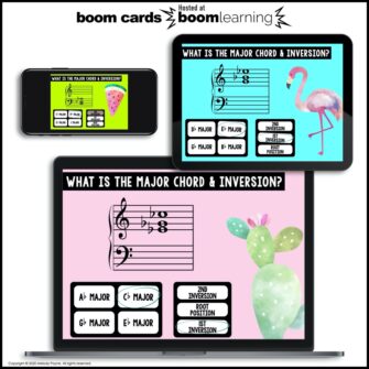 Music BOOM™ Cards - Major Chords - Root, 1st, 2nd Inversions on the ...