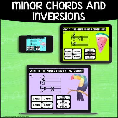 Music BOOM™ Cards - Minor Chords - Root, 1st, 2nd Inversions on the ...