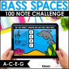 Bass Clef Space Notes BOOM™ Cards 100 Note Challenge - Piano Lessons ...