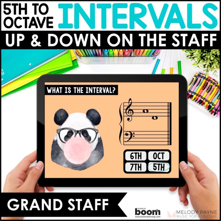 Music Intervals BOOM™ Cards for Piano - 5ths to Octaves - Treble & Bass ...