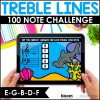 Treble Clef Line Notes BOOM™ Cards 100 Note Challenge - Piano Lessons ...