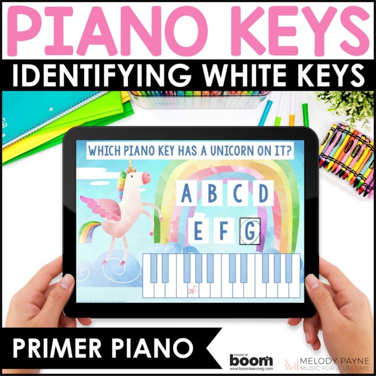 Beginning Music BOOM™ Cards - Naming White Piano Keys with Unicorns ...