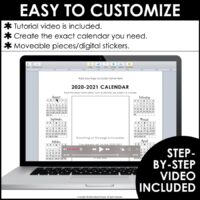 Year at a Glance Single Page Piano Studio Calendar - Edit to Create A ...