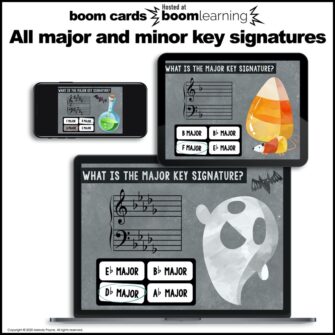 Halloween Music BOOM™ Cards - Grand Staff Major & Minor Key Signatures ...