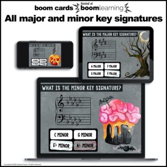 Halloween Music BOOM™ Cards - Grand Staff Major & Minor Key Signatures ...