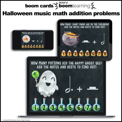 Halloween Music BOOM™ Cards - Music Math Addition Notes, Rests, Rhythm ...