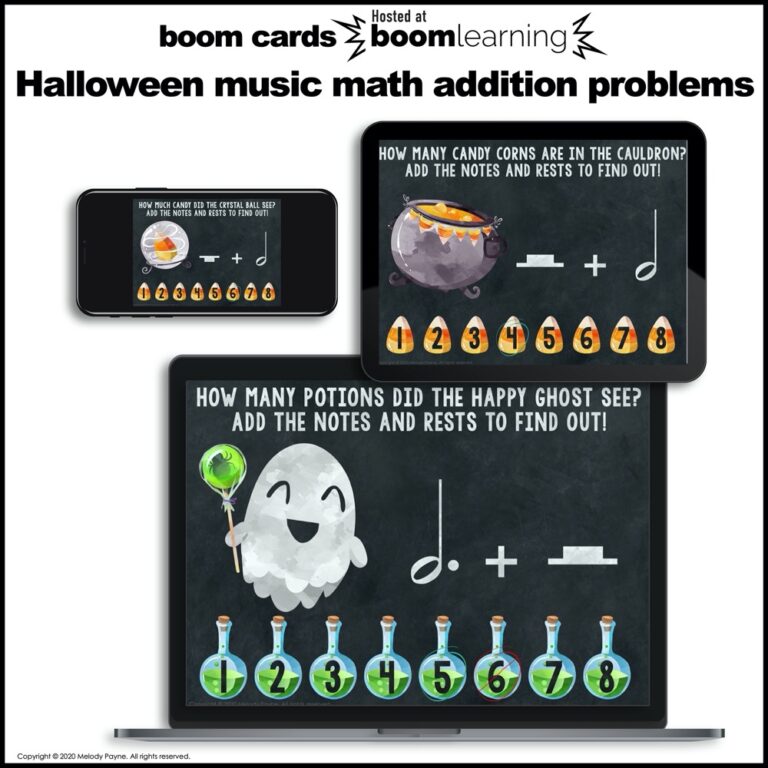 Halloween Music BOOM™ Cards - Music Math Addition Notes, Rests, Rhythm ...