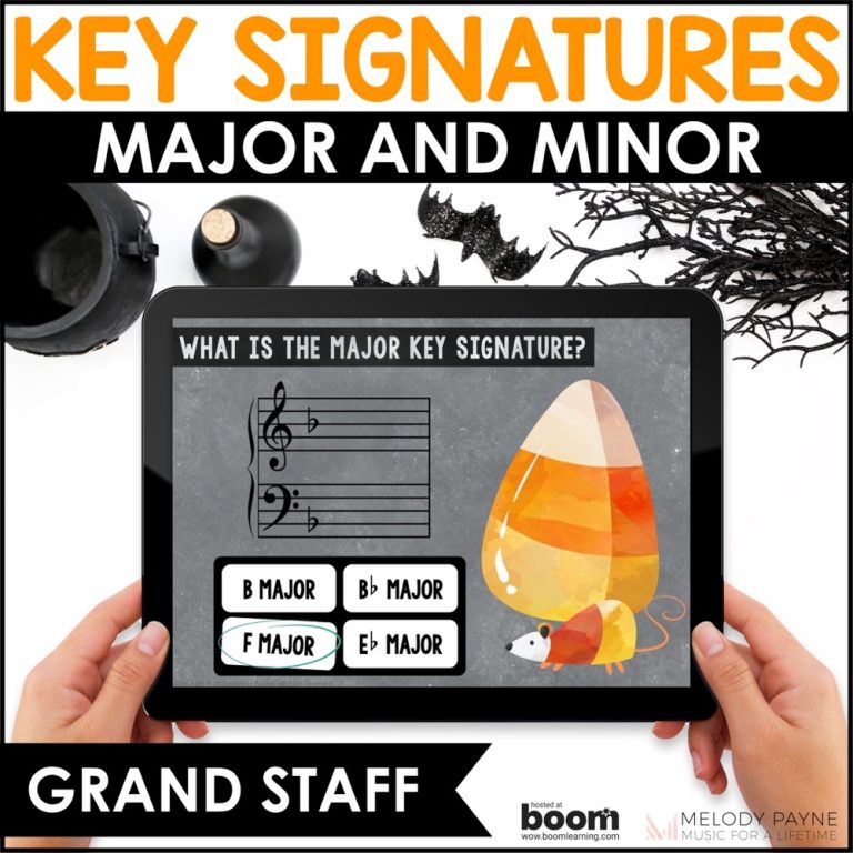 Halloween Music BOOM™ Cards - Grand Staff Major & Minor Key Signatures ...