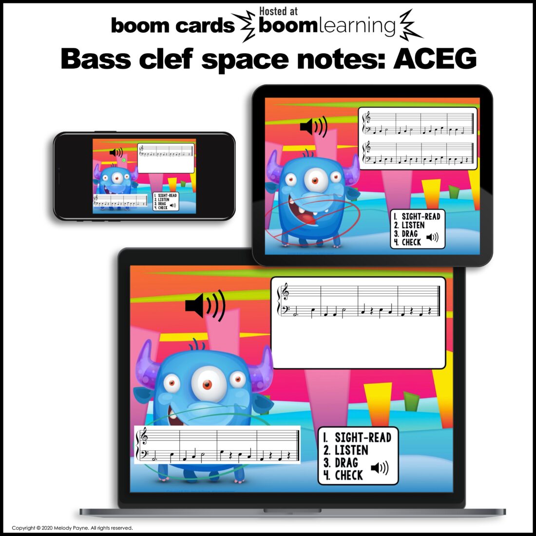 Sight-Reading Ear Training BOOM™ Cards - Feed the Music Monster Bass ...