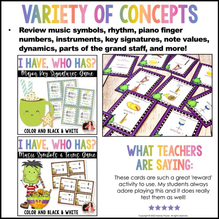 I Have, Who Has? Bundle of 10 Printable Music Games for Piano Lessons ...