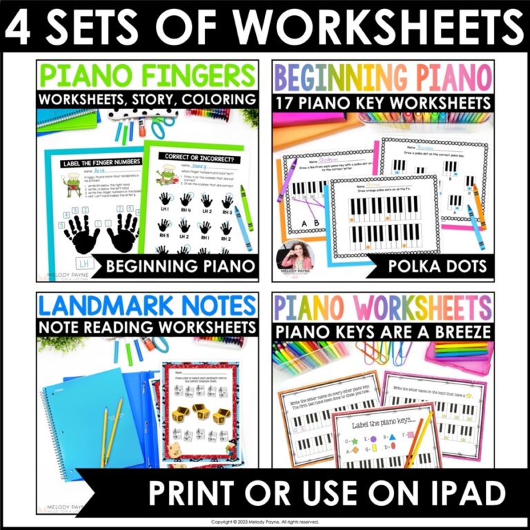 MEGA BUNDLE of 14 Beginning Piano Keys, Rhythm, Fingers, & Music Note ...