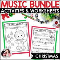 Music Coloring Pages and Christmas Music Worksheets BUNDLE - Piano ...