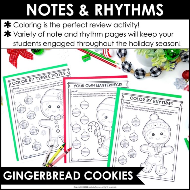 Music Coloring Pages and Christmas Music Worksheets BUNDLE - Piano ...