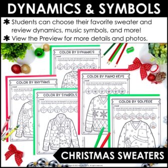 Music Coloring Pages and Christmas Music Worksheets BUNDLE - Piano ...
