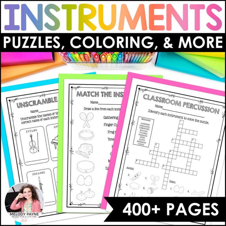 Musical Instruments Activities Bundle - Posters, Labels, Coloring ...