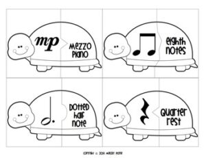 Music Symbols Matching Game - Turtle Music Puzzles - Piano Lessons ...