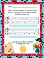 Pirate Landmark Notes Worksheets - Beginning Piano - Bass F, Middle C ...