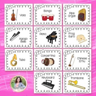 Musical Instruments Posters - Ink-Friendly - Elementary Music Classroom ...