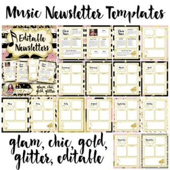Editable Music Newsletter Templates - Chic & Glam Monthly and Weekly ...
