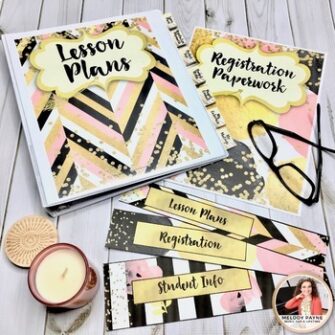 Teacher Binder Covers and Spines in Chic & Glam, Gold & Glitter ...