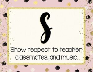 MUSIC Class Rules and Expectations Posters - Chic & Glam Music ...