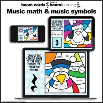 Color by Music Winter BOOM™ Cards Piano Lessons Bundle - Notes, Rhythm ...