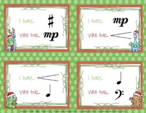 Elementary Music Symbols Christmas Game - I Have Who Has? Holiday Piano ...