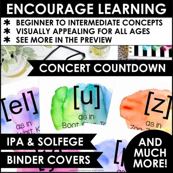 Rainbow Watercolor Music Classroom Decor BUNDLE - Posters, Symbols ...