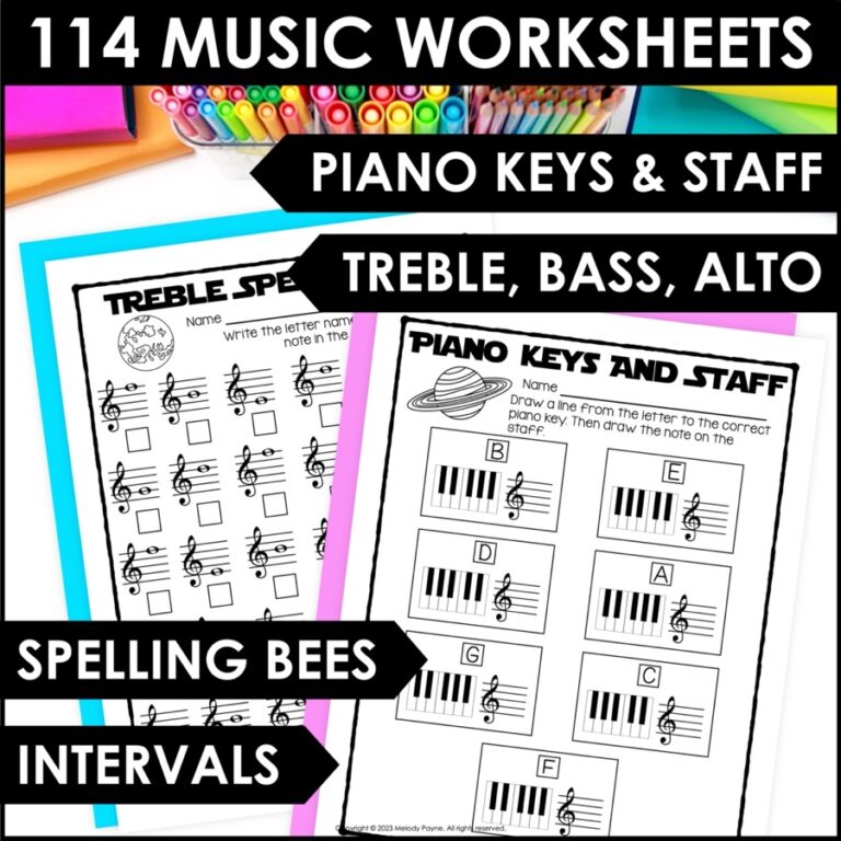 Stellar 114-Page Space Themed Music Worksheets Bundle - Melody Payne ...