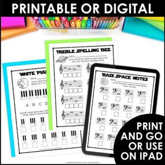Staff Wars Space-Themed Music Worksheets BUNDLE for Piano Lessons ...