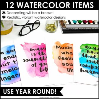 Rainbow Watercolor Classroom Rules Posters - Script & Print Fonts Class ...