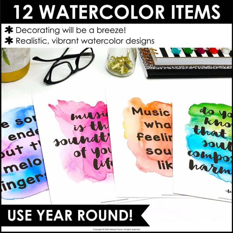 Growth Mindset Posters - Bulletin Board Classroom Decor - Watercolor ...