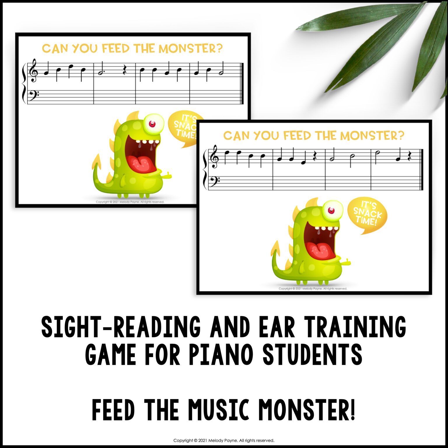 Feed the Music Monster Printable Sight-Reading and Ear Training Game ...