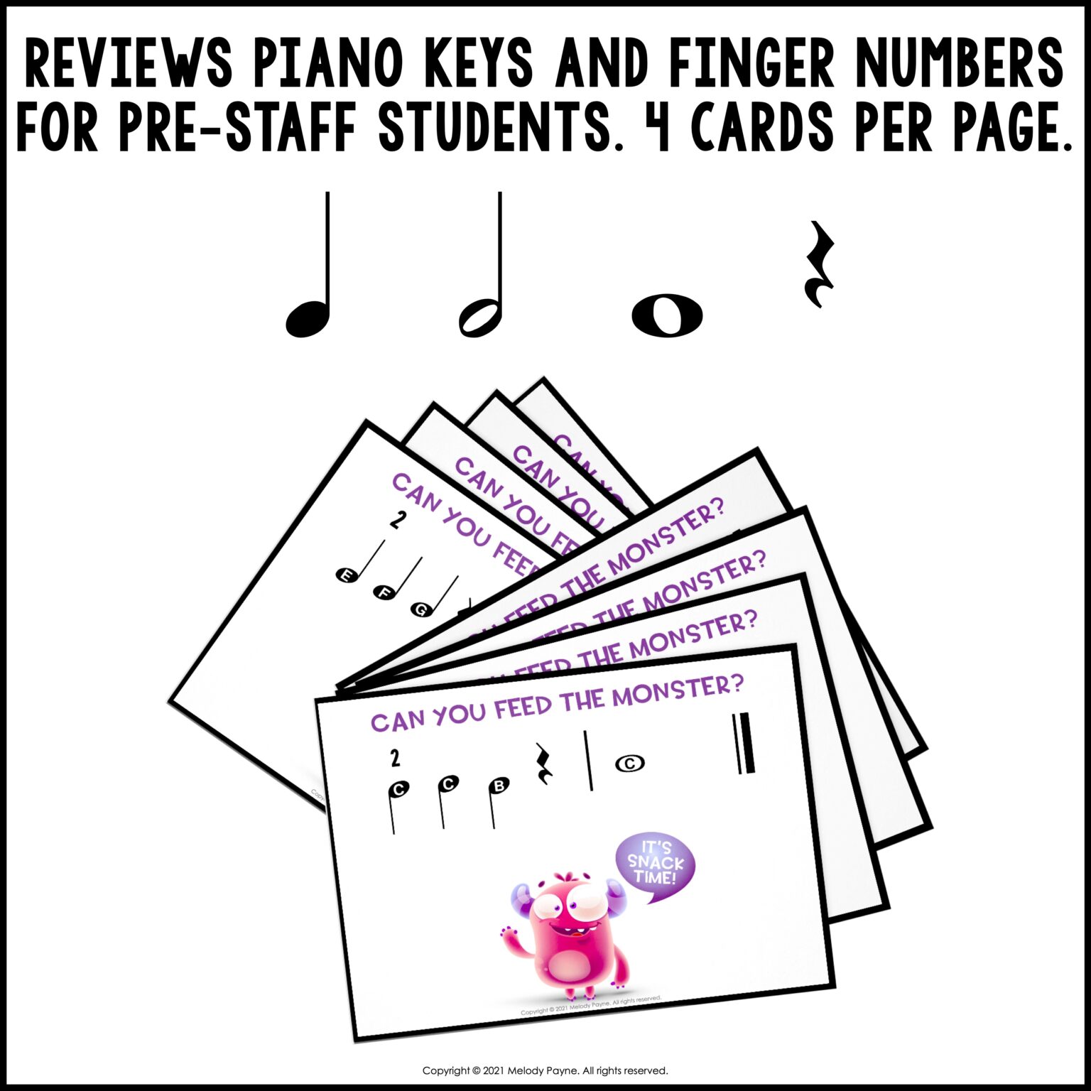Feed the Music Monster Printable Sight-Reading and Ear Training Game ...