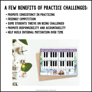 Christmas & Winter Piano Practice Challenge Charts for Music & Piano ...