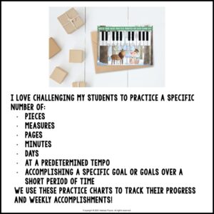 Christmas & Winter Piano Practice Challenge Charts for Music & Piano ...