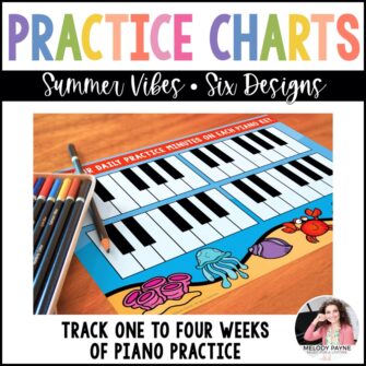 Summer Piano Practice Charts for Music & Piano Lessons - Piano Key ...