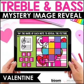 Treble & Bass Clef Note Naming Valentine Music BOOM™ Cards for Piano ...
