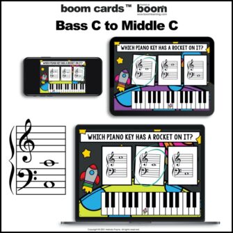 Grand Staff Note Reading and Piano Keys BOOM™ Cards - Match Piano Key ...