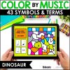 Color by Music Dinosaur BOOM™ Cards - 43 Music Symbols & Terms for ...