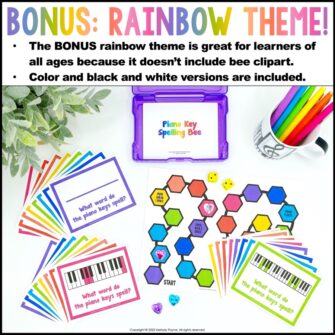 Piano Keys Spelling Bee Game for Beginning Piano Lessons - Spell Music ...