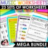 Music Math Rhythm Worksheets MEGA Set - Add, Subtract, Multiply Note ...