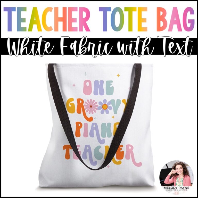One Groovy Piano Teacher Tote Bag: Retro Groovy Design - Melody Payne ...