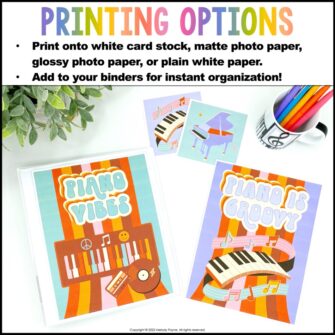 Piano Binder Covers and Spines - Retro Groovy Design - Piano is Groovy ...