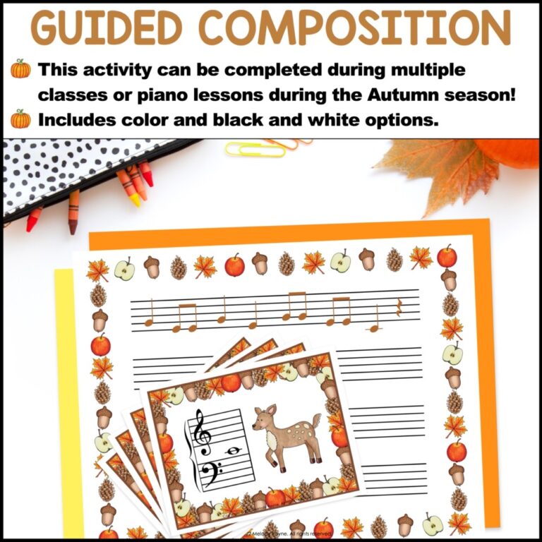 Autumn Composing Guided Music Composition Activity and Worksheets for ...