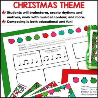 Christmas Composing Guided Music Composition Activity and Worksheets ...
