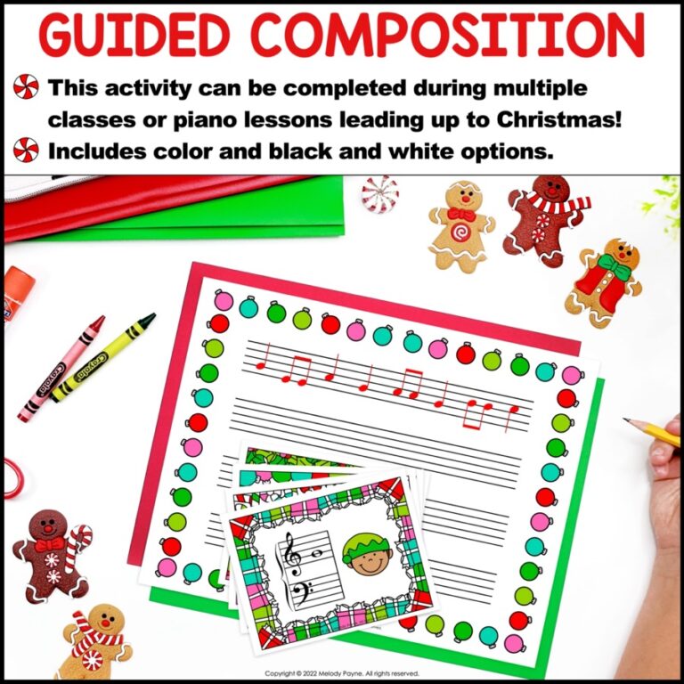 Christmas Composing Guided Music Composition Activity and Worksheets ...