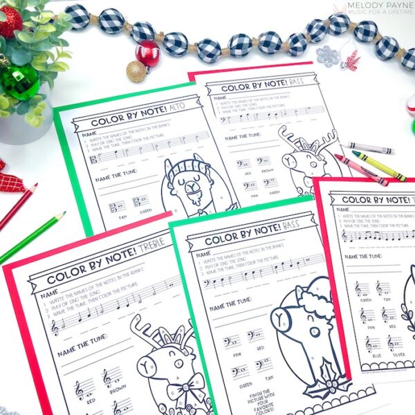 Bundle of 4 Awesome Christmas Music Worksheets and Activities - Melody ...